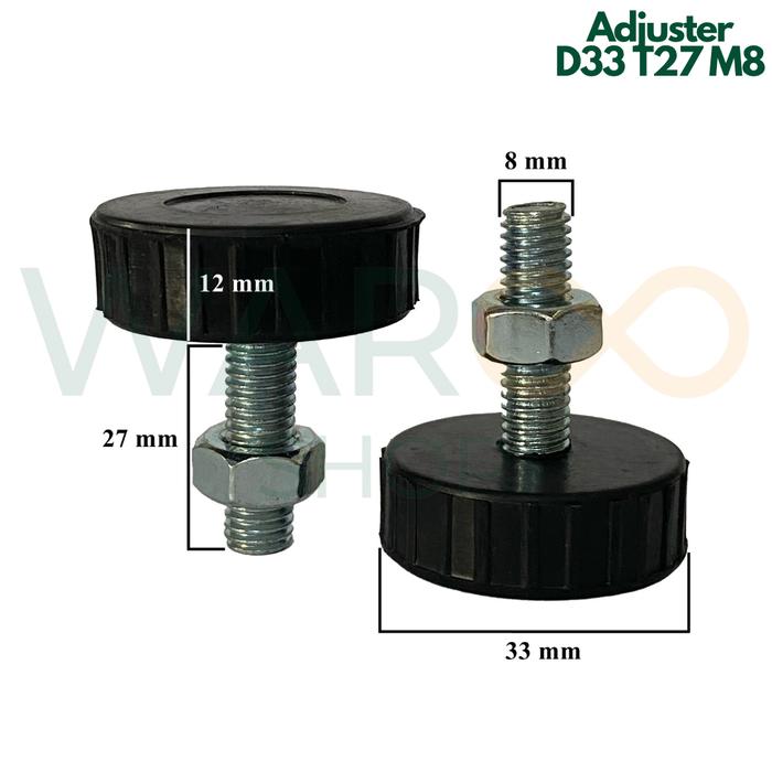 Jual Adjuster Karet Stabil Kaki Meja Kursi Besi D33 T27 Baut M8 Key13 ...