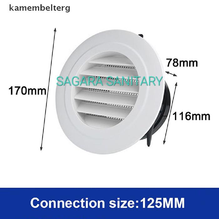 Jual grill penutup inline duct 5 in ABS tebal / ceiling round air grill ...