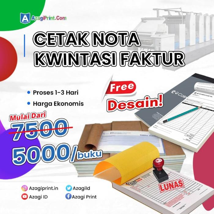 Jual Nota Custom Bon / Cetak Nota / Cetak Kwitansi / 1 Ply / 2 Ply / 3 ...