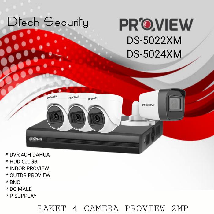 Jual PAKET 4 CAMERA CCTV 2MP TURBO HD PROVIEW 4 in 1 - Kota Bandung ...