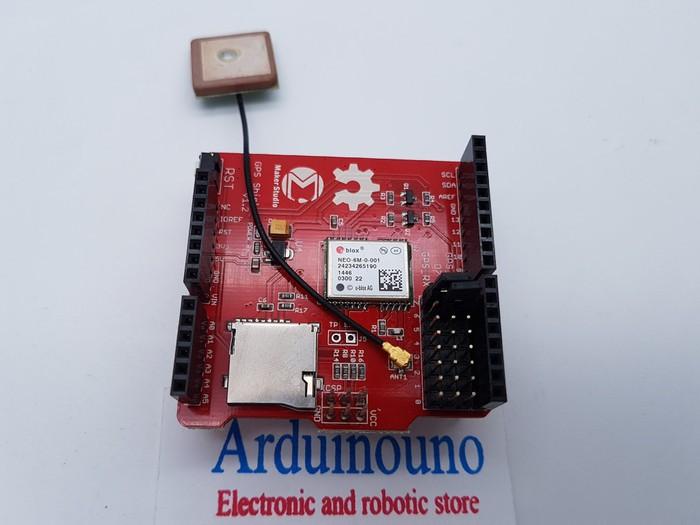 Jual GPS Shield Neo-6m Neo6m V1.2 micro SD Interface + antenna for ...