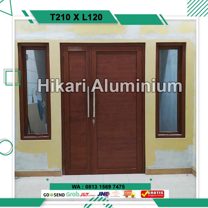 Jual Pintu Utama Aluminium 2 Daun Motif Serat Kayu - Kota Bekasi ...