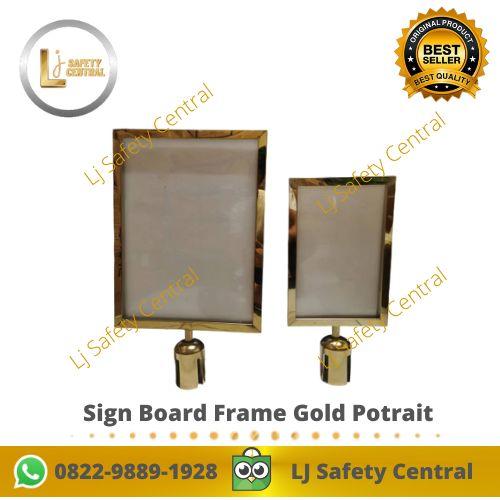 Promo Sign Board Frame Stainless Gold A3/A4 Potrait Papan Tiang Antrian ...