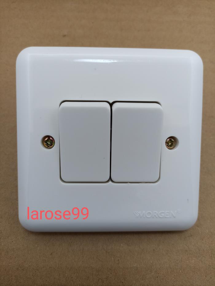 Jual Morgen Saklar Seri 2G IB Tanam MG-882NPC PUTIH Sakelar Double 2 ...