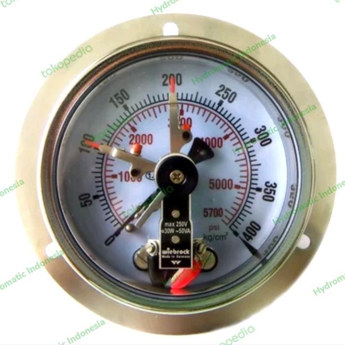Jual 400kg PRESSURE GAUGE CONTACT SWITCH ELECTRIC 4" INCH FULL SS FTB ...