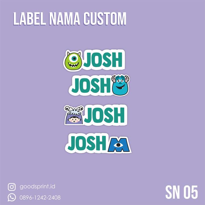 Jual STIKER LABEL NAMA ANAK CUSTOM WATERPROOF LABEL NAMA CUSTOM - SN-05 ...