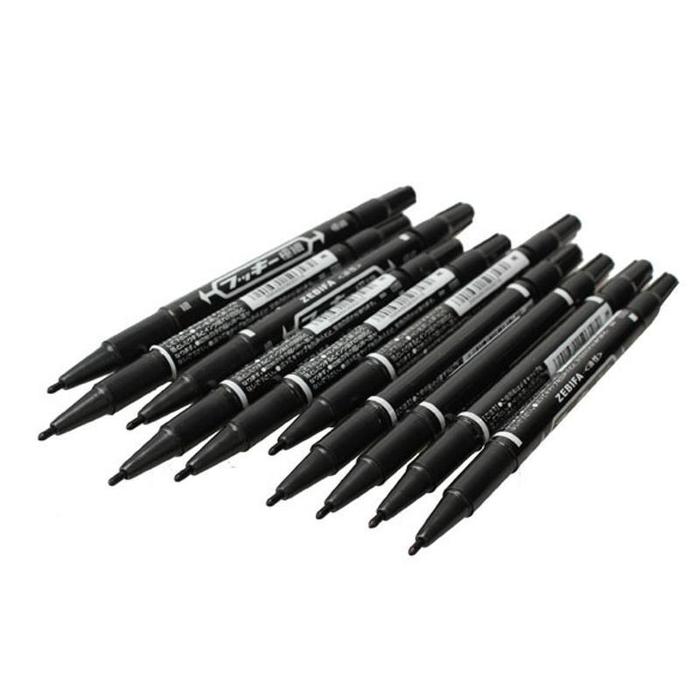Jual 10 Pcs Zebili Sepidol Spidol Permanen Serbaguna Dua Sisi Dual Head ...