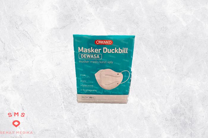 Jual Masker Karet Medis Duckbill 4ply OneMed Box Isi 25 Lembar - Kota ...