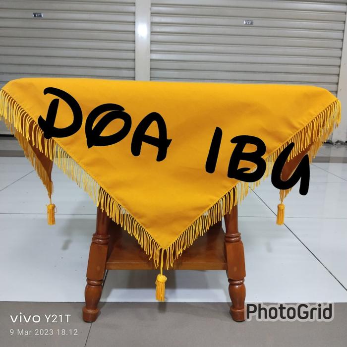 Jual alas baki upacara bendera pake rumbai warna kuning polos - Jakarta ...