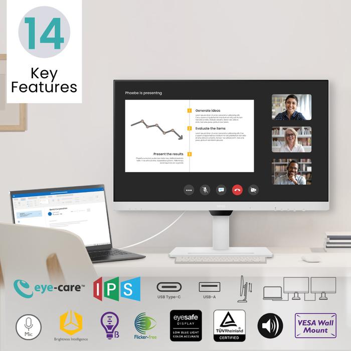 Promo BenQ GW2790QT 27" 2K IPS QHD USB-C Ergo Eye-Care Monitor 75Hz ...