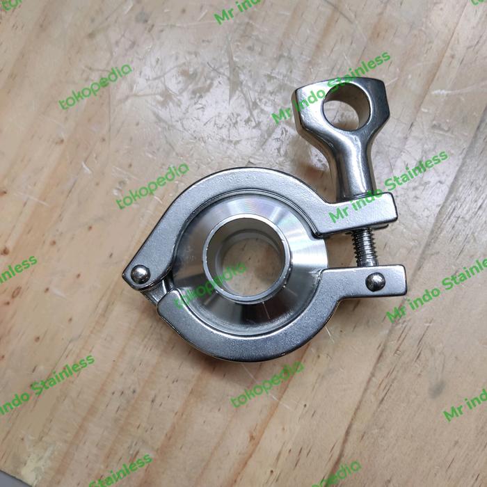 Jual Clamp Ferrule Sanitary Stainless Ss 304 1" Inch Complete Set Ss304 ...