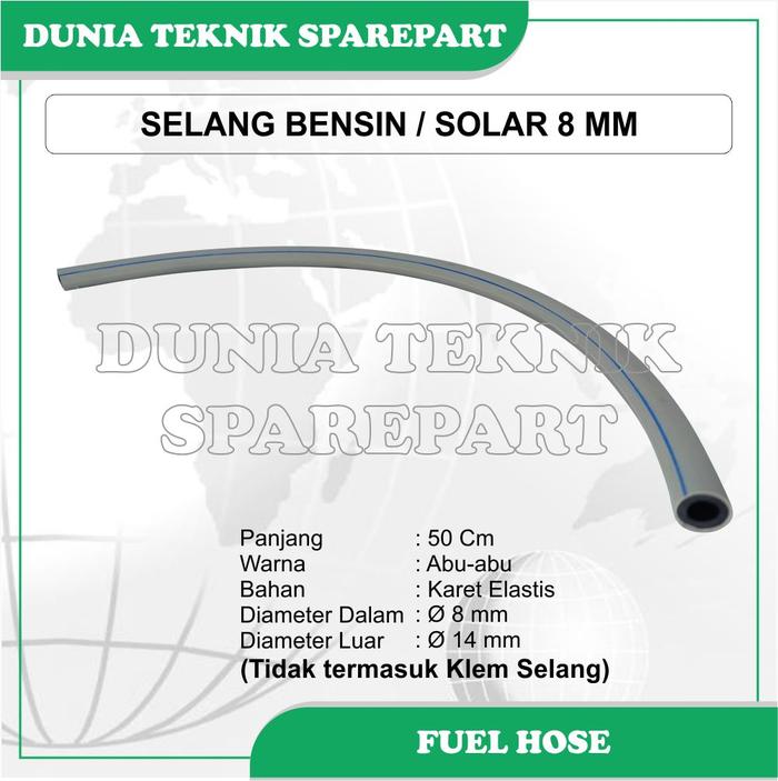 Jual FUEL HOSE / SELANG BENSIN / SELANG SOLAR 8MM UNTUK MESIN & GENSET ...