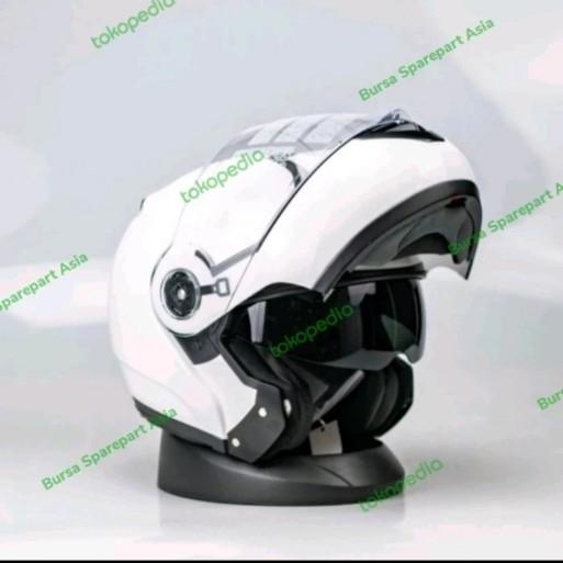 Jual Helm Zeus Z3050 White Solid Flip Up Modular Grand Touring 3050 - S ...