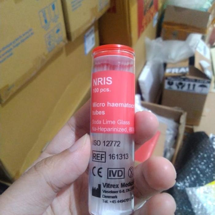 Promo tabung kapiler mikro micro hematokrit merah isi 100 haematocrit ...