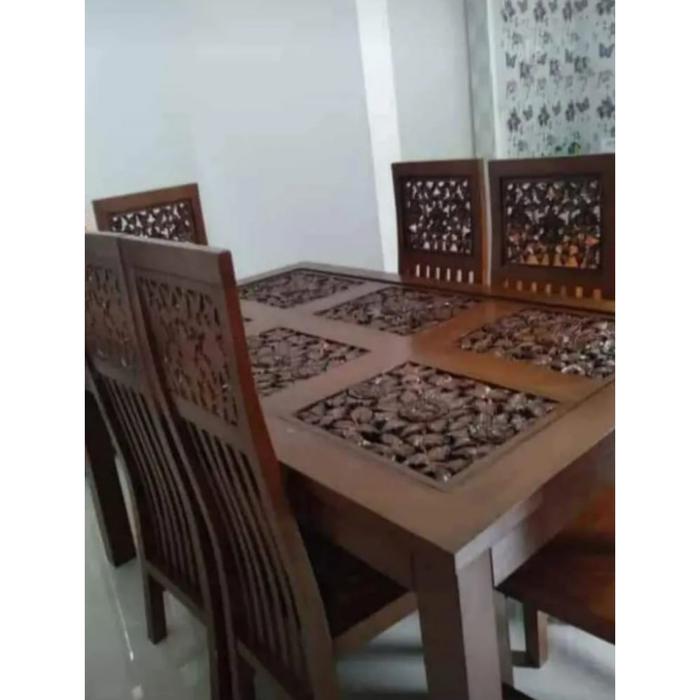 Jual MEJA MAKAN UKIR KAYU JATI KURSI 6 - Kab. Jepara - ivan furniture ...
