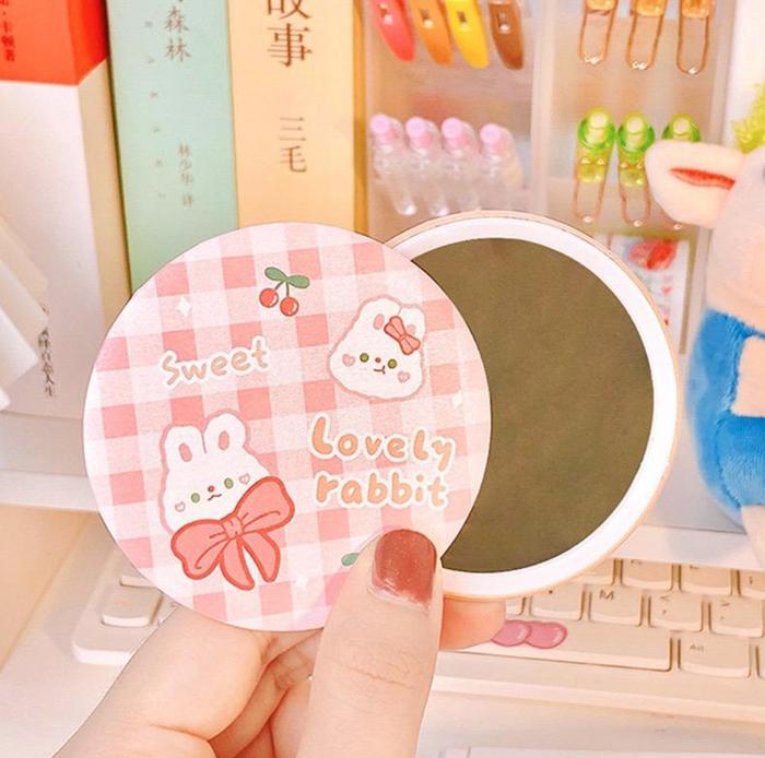 Jual Cermin Kaca Bulat Kecil Aesthetic Rias Motif Korea Lucu / Cermin ...