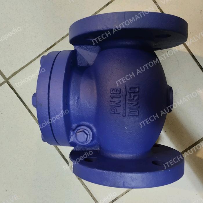 Jual swing check valve cast iron pn16 flange 4" inch / DN 100 - Jakarta ...