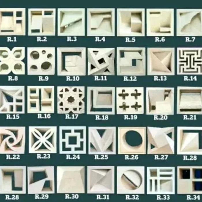 Jual Roster Beton Minimalis/ Roster Unik /Roster moderen - Abu-abu ...