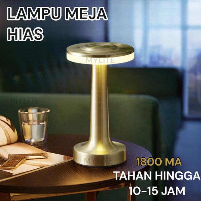 Jual Lampu Meja Bar LED Table Lamp Bar Resto Decorative 1800MA Gold ...