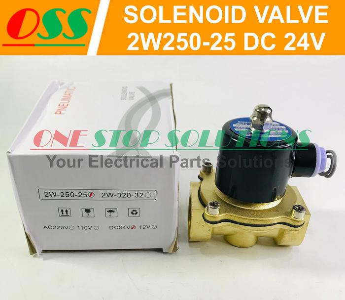 Jual PNEUMATIC SOLENOID VALVE TEMBAGA 1 INCH 2W-250-25 2W250-25 DC 24V ...