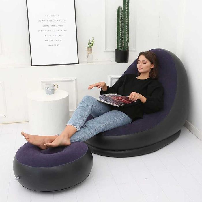 Promo KURSI SANTAI SOFA MALAS TEMPAT DUDUK ANGIN DENGAN SANDARAN KAKI ...