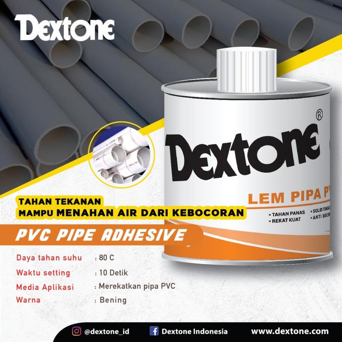 Jual DEXTONE KALENG Lem Pipa pvc 400 GRAM - Lem Paralon Pralon Talang ...