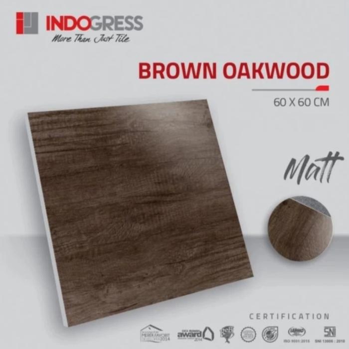 Jual Granit Lantai Teras 60x60 Brown Oakwood Dof Oasis Motif Kayu Indogress - Kab. Bogor ...