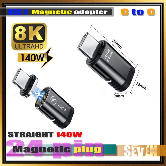 Jual magnetic adapter type c 140 watt adapter connector thunderbolt - L ...