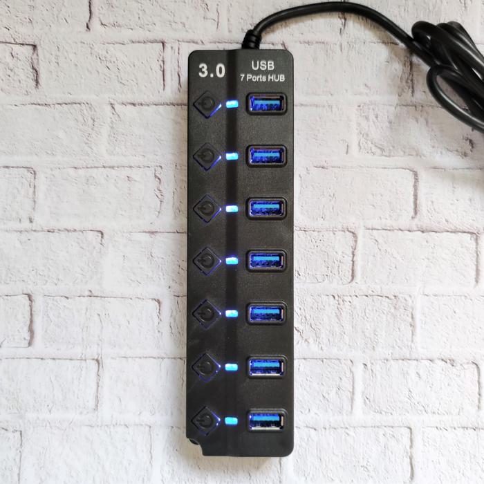 Jual SKU-1308 USB HUB 3.0 7 PORT ON OFF LED PANJANG 1.2 METER SUPER ...