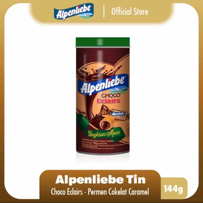 Jual Alpenliebe choco eclairs permen cokelat caramel 144gr kaleng ...