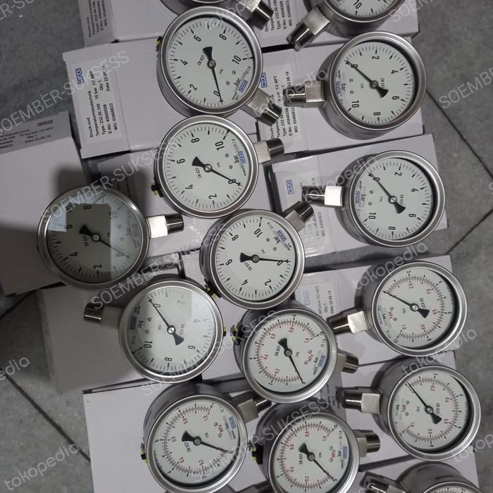 Jual wika pressure gauge 4 inch 10 bar drat 1/2" NPT full stainless - Jakarta Barat - SOEMBER ...