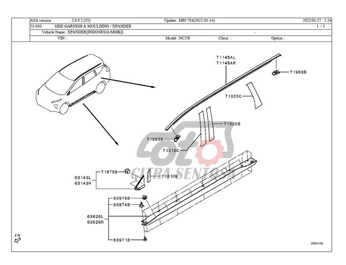 Jual COVER TRISPLANG XPANDER KIRI XPANDER 2022 6512A969HA - Jakarta ...