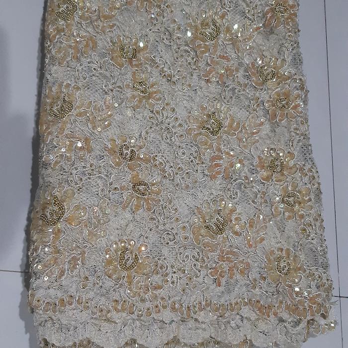 Jual Kain Bahan Brokat prada cornely full payet High Quality - Gold ...