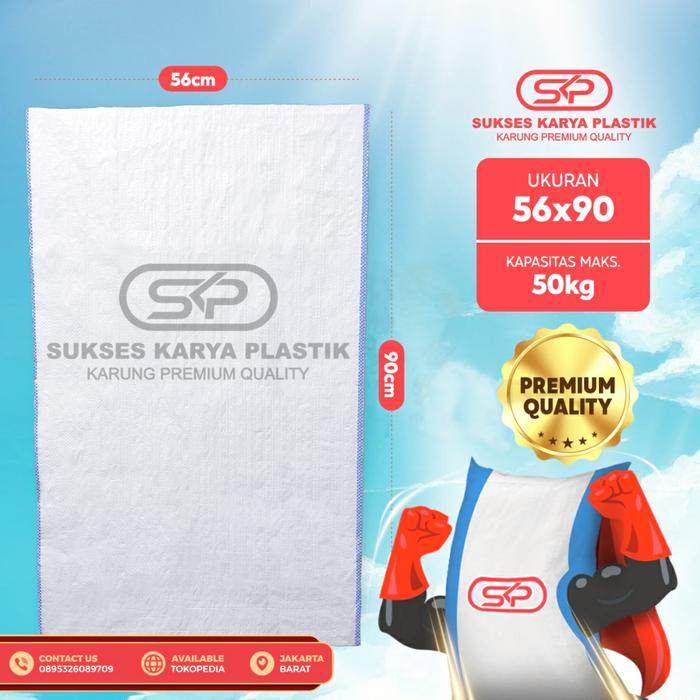 Jual KARUNG 50kg PREMIUM karung plastik 50 kg uk. 56 x 90 cm karung 56x90 - Jakarta Barat ...