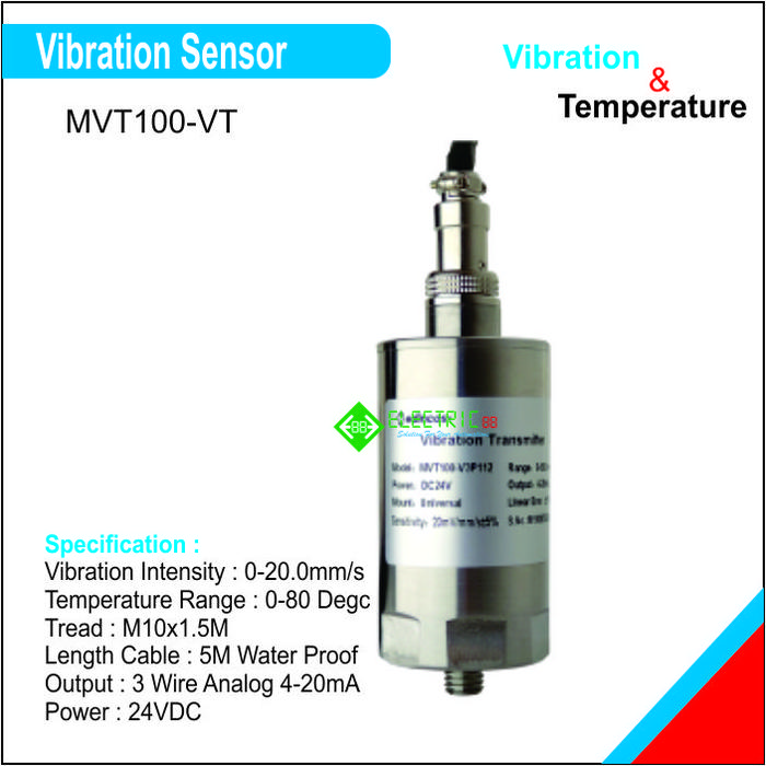 Jual Vibration & Temperature Sensor Output Analog 4-20mA / Sensor ...