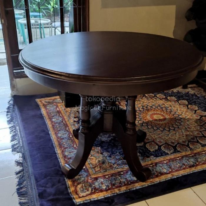 Jual Meja Bulat Kayu Jati Klasik Minimalis - Tanpa Kaca - Kab. Bekasi ...