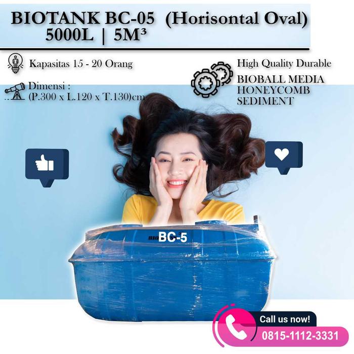 Jual TANGKI BIOTANK KAPASITAS 5000 Liter 5M3 / HORIZONTAL OVAL ...