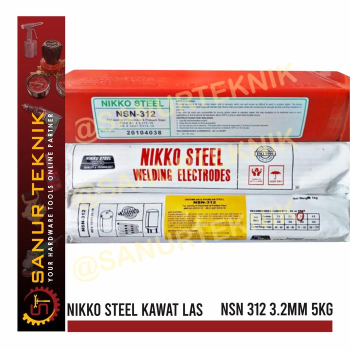 Jual NIKKO STEEL Welding Electrode Kawat Las NSN 312 3.2mm 3.2 mm 350mm 5KG - Kota Surabaya ...