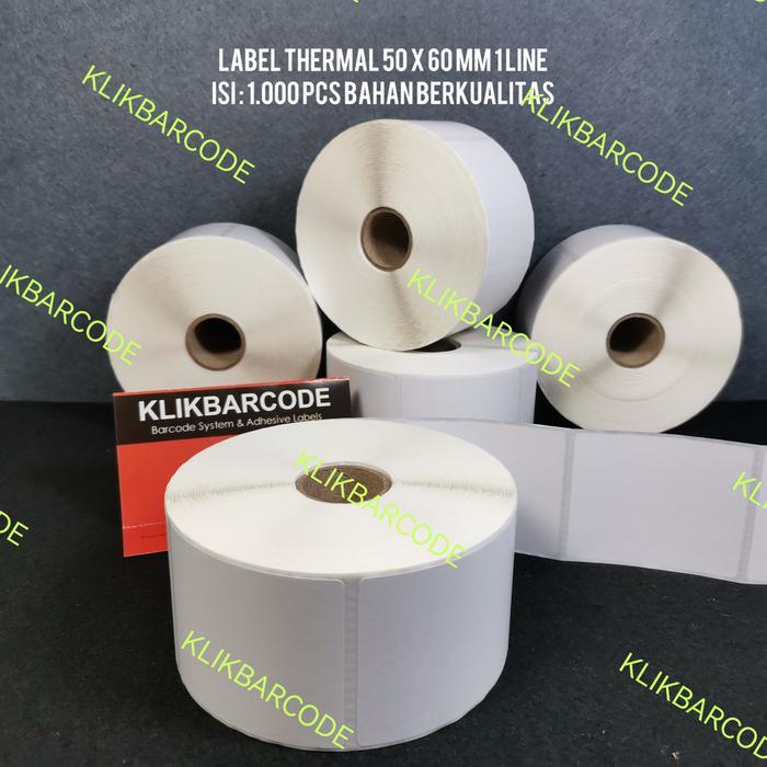 Jual ETIKET LABEL THERMAL 50x60 ISI 1000PCS STIKER BARCODE 50X60MM ...