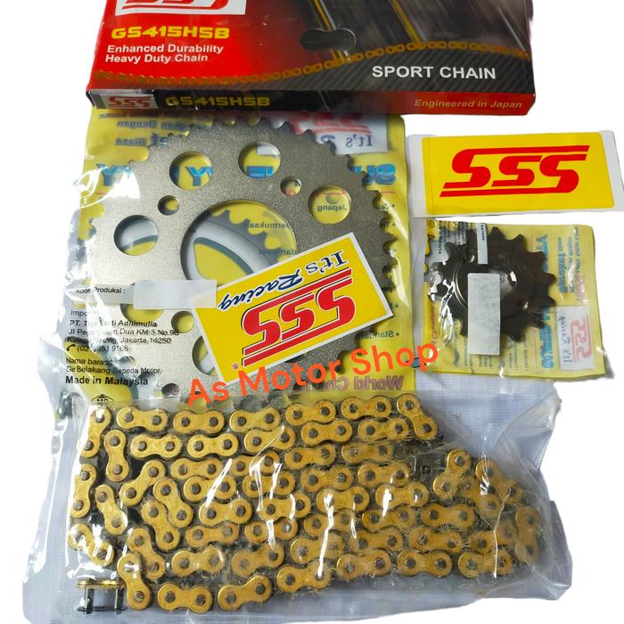 Jual Gear set sss 415 rantai gold sss hsb Tiger Verza Megapro cb150r cb150r - Kab. Tangerang ...