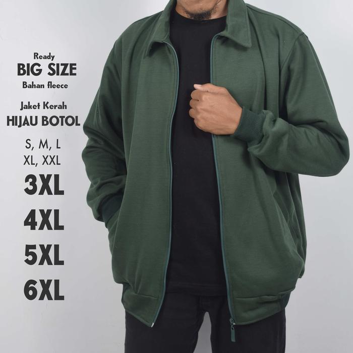 Jual Jaket Kerah Hijau Botol Pria Jumbo Big Size - Hijau Botol, S - Kab ...