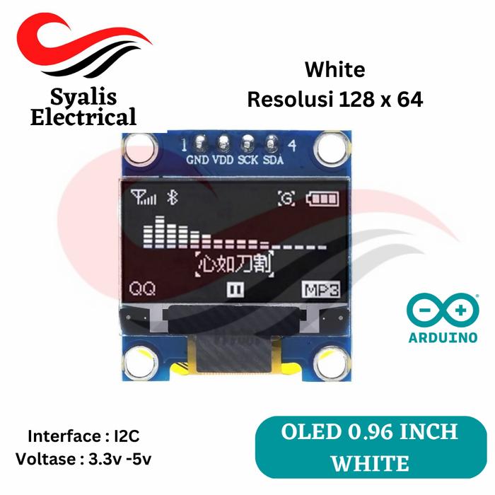 Jual OLED 0.96 inch WHITE 128x64 I2C LCD modul [Syalis] - Kota Bandung ...