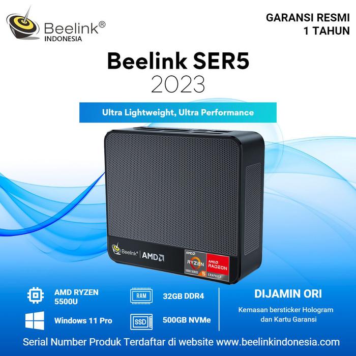 Jual Beelink SER5 AMD Ryzen5 5500U 32/500GB NVMe 3 Display Windows 11 Pro - Jakarta Barat ...