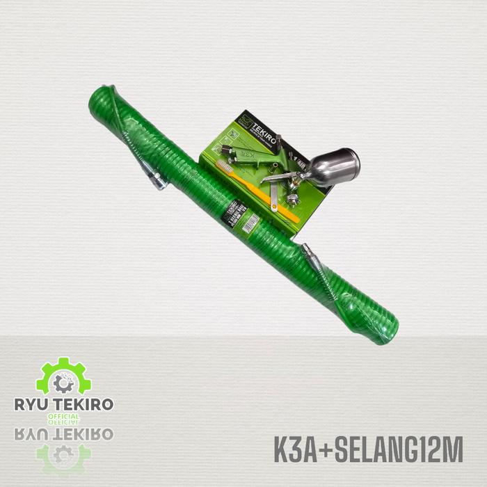 Jual RYU TEKIRO-Paket Alat Cat Spraygun K3A+Selang Recoil 12Meter ...