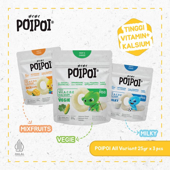 Jual Paket 3 POIPOI Snack BERVITAMIN - Varian Campur NO MSG 25g (1 tahun+) - Kota Tangerang ...