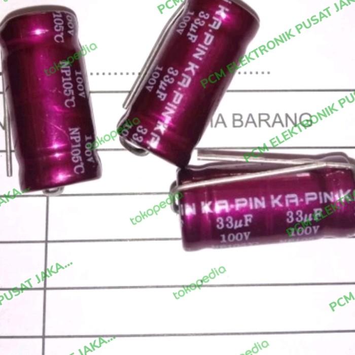 Jual kapasitor nonpolar non polar elco 33uf 33mikro 100volt 100v ka pin=cyc - Jakarta Barat ...