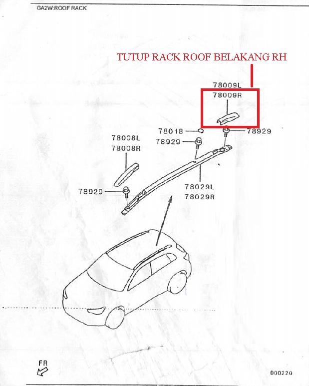 Jual TUTUP RACK ROOF BELAKANG KANAN MITSUBISHI OUTLANDER - Jakarta ...