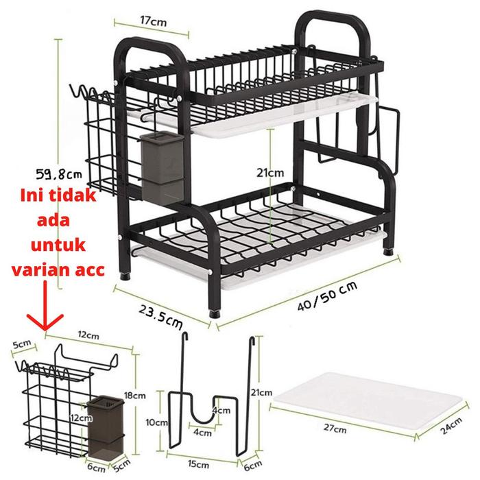 Jual Rak Cuci Piring Stainless Susun Dish Drainer Peralatan Dapur Di ...