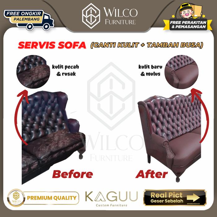 Jual Servis Sofa Ruang Tamu Ganti Kulit Sofa / Ganti Kain Kaguu ...