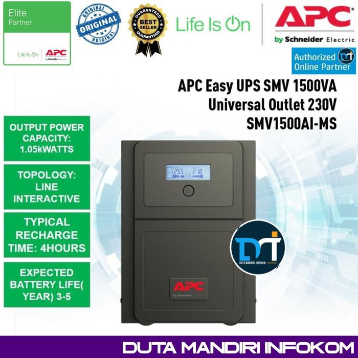 Jual APC SMV1500AI-MS - Easy UPS 1500VA 1050W Tower 230V AVR LCD Display - Jakarta Pusat - Duta ...